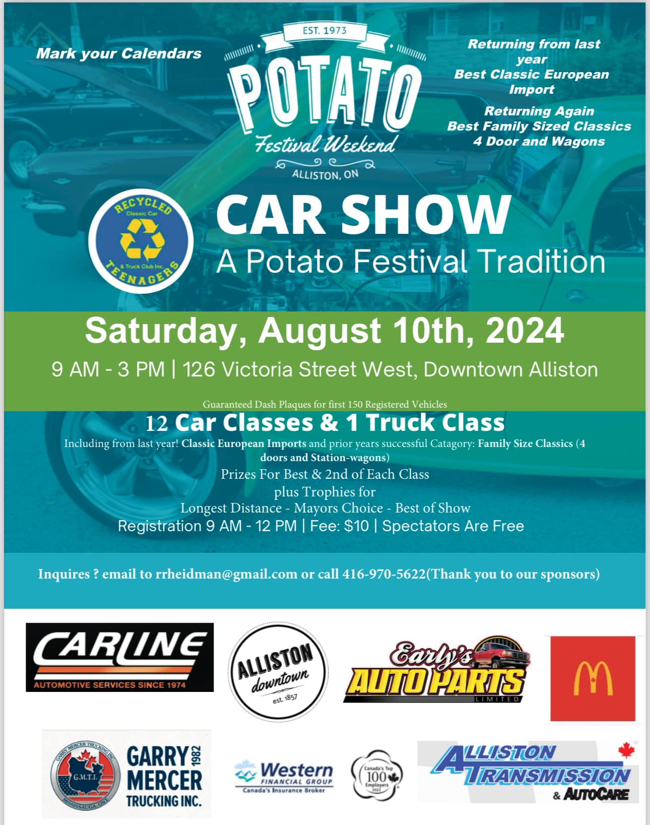 Recycle Teenagers Classic Car Show - Alliston Potato Fest